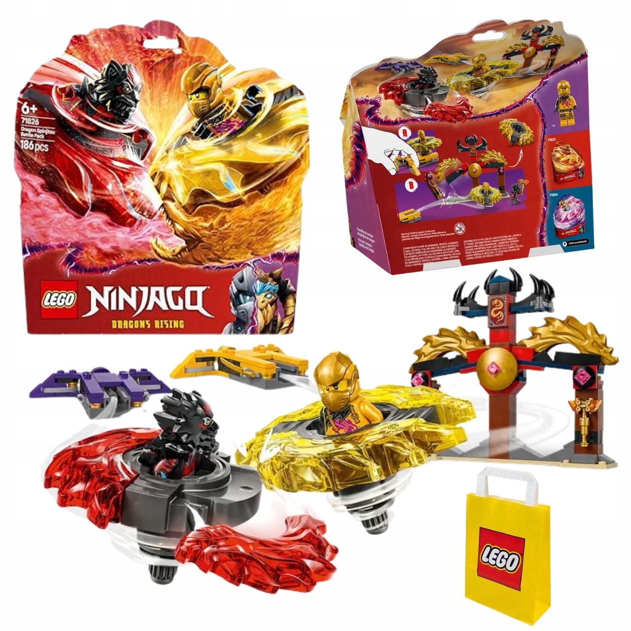LEGO Ninjago 71826 Smocze Spinjitzu- Zestaw Bitewny + Torba LEGO ...
