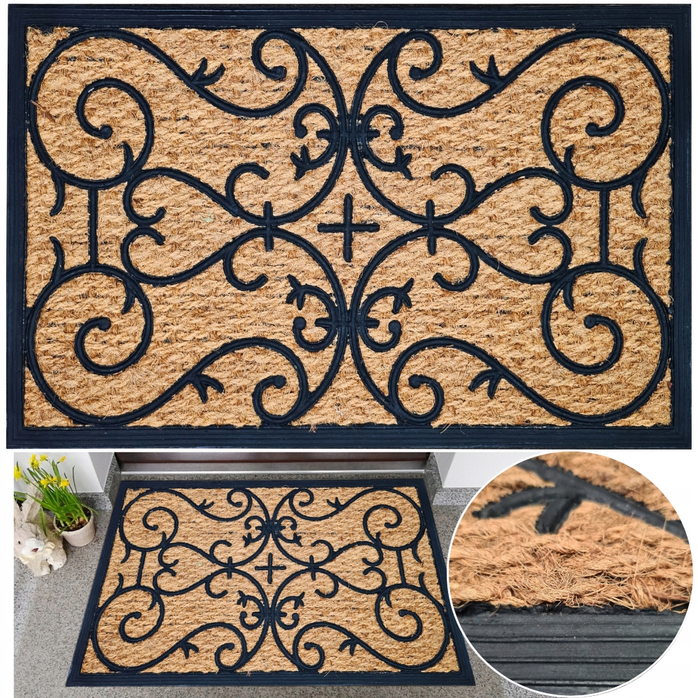 WYCIERACZKA WEJŚCIOWA OZDOBNA GUMA+KOKOS 45x75 • Cena, Opinie • Wycieraczki 12848134534 • Allegro