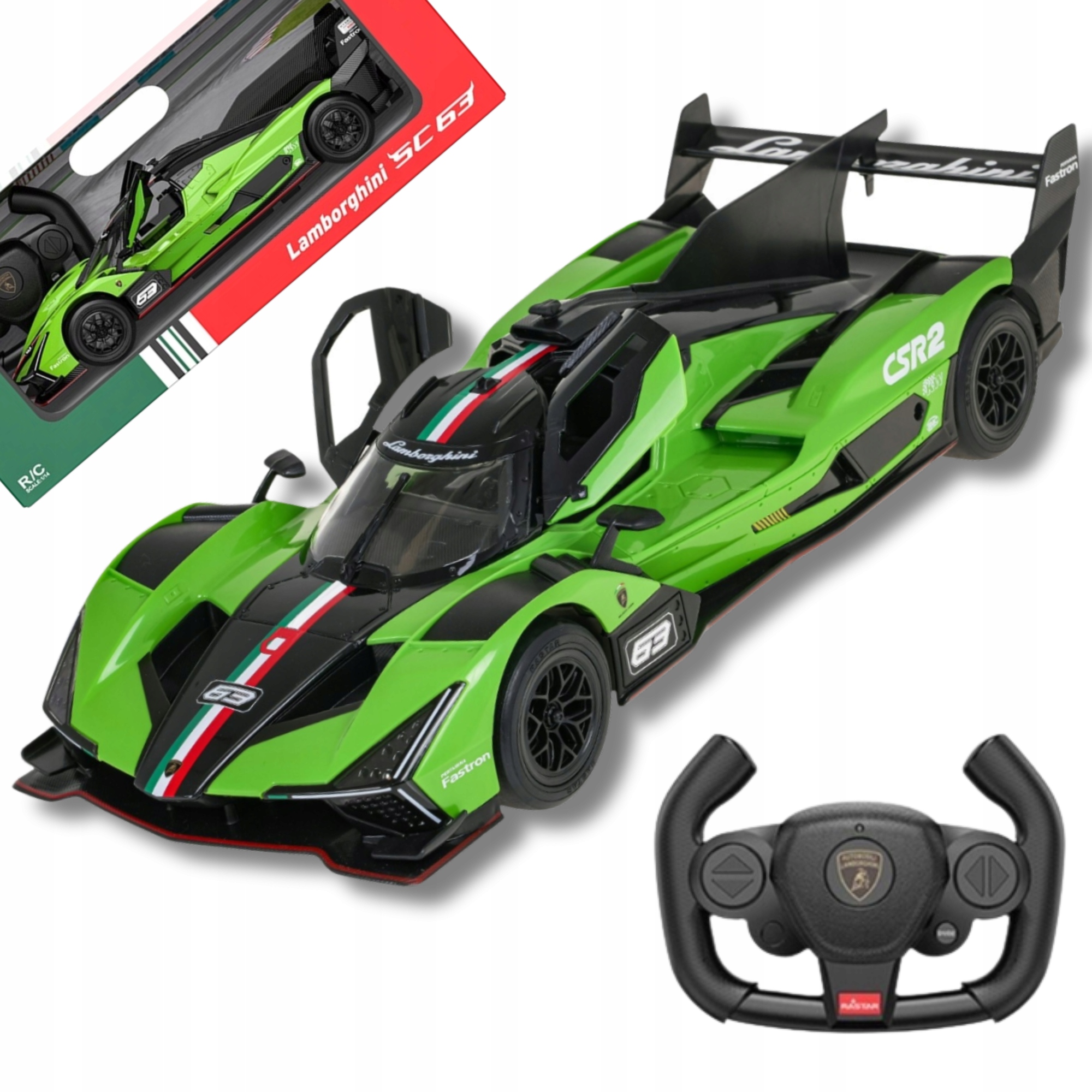 Autko R/C 1:14 Lamborghini SC63 Zielony RASTAR (6930751324565) • Cena, Opinie • Zdalnie ...