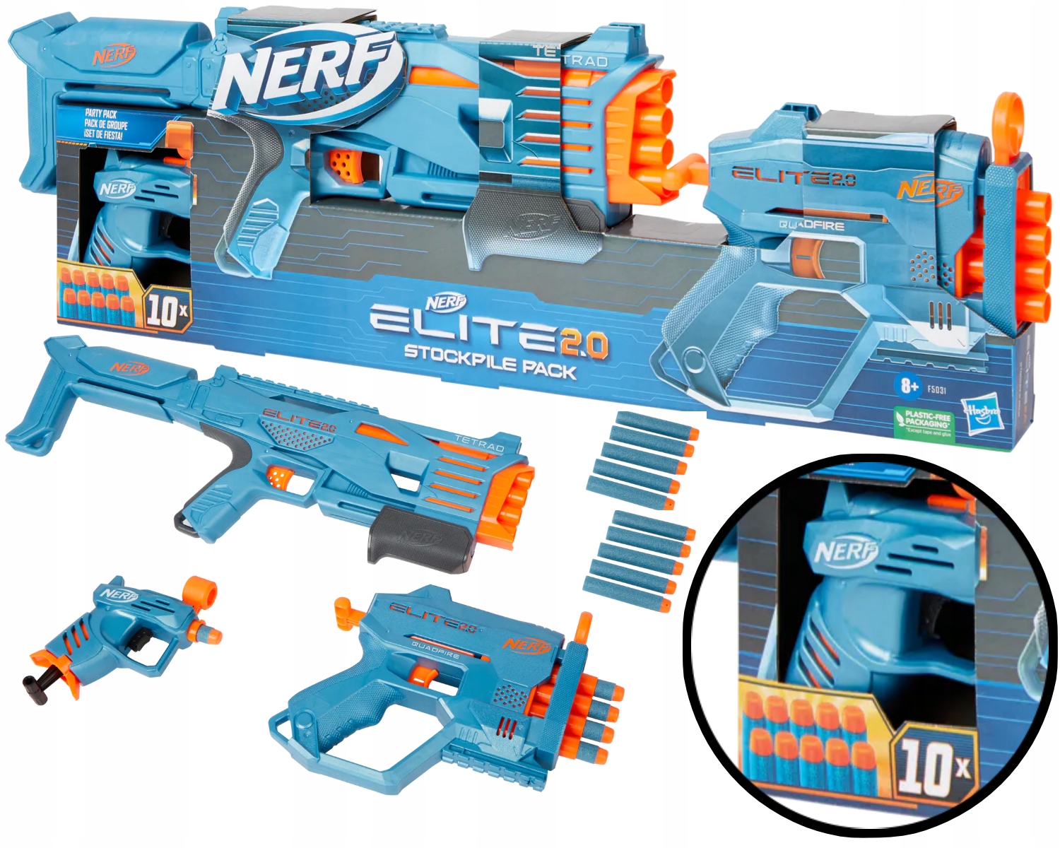 PREZENT Pistolet 4W1 NERF ELITE 2.0 STOCKPILE PACK 12990898621 - Allegro.pl