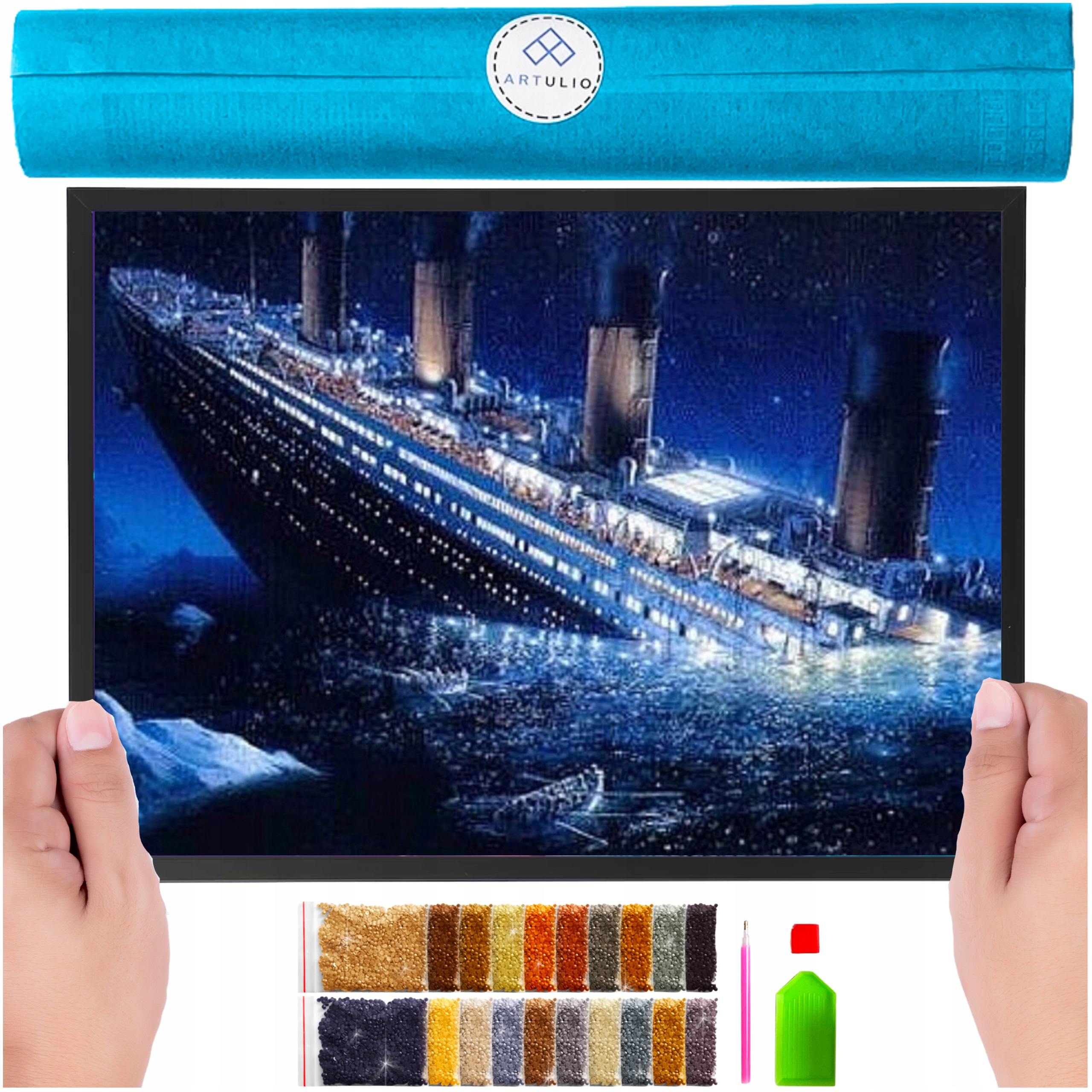 Haft diamentowy diamond painting mozaika dla dzieci 5d titanic statek ...