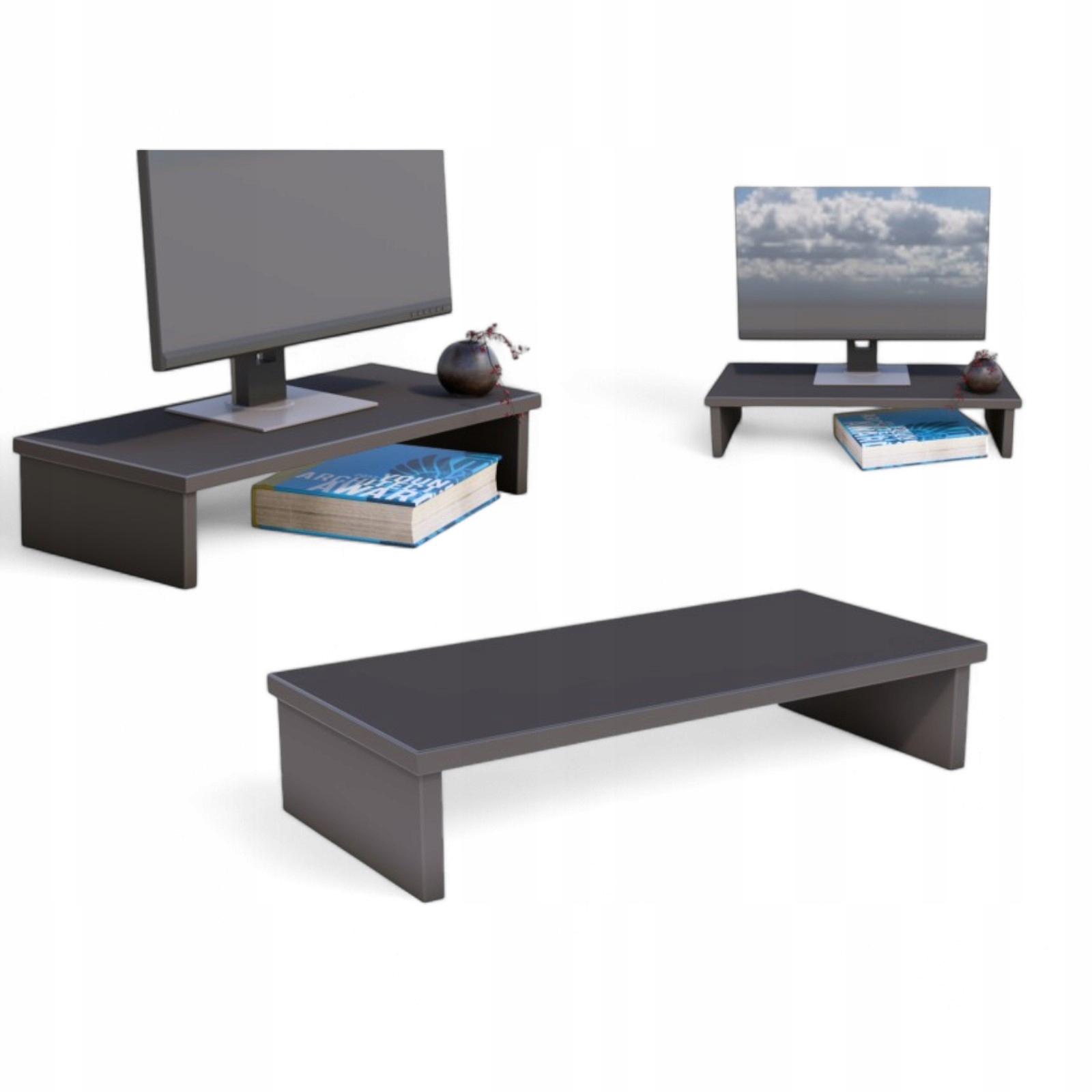 MONITORTARTÓ ÁLLVÁNY, LAPTOP, ÁLLVÁNY, POLC, ASZTALI RENDSZEREZŐ, 55x25 za 7000.00HUF-ért - Allegro