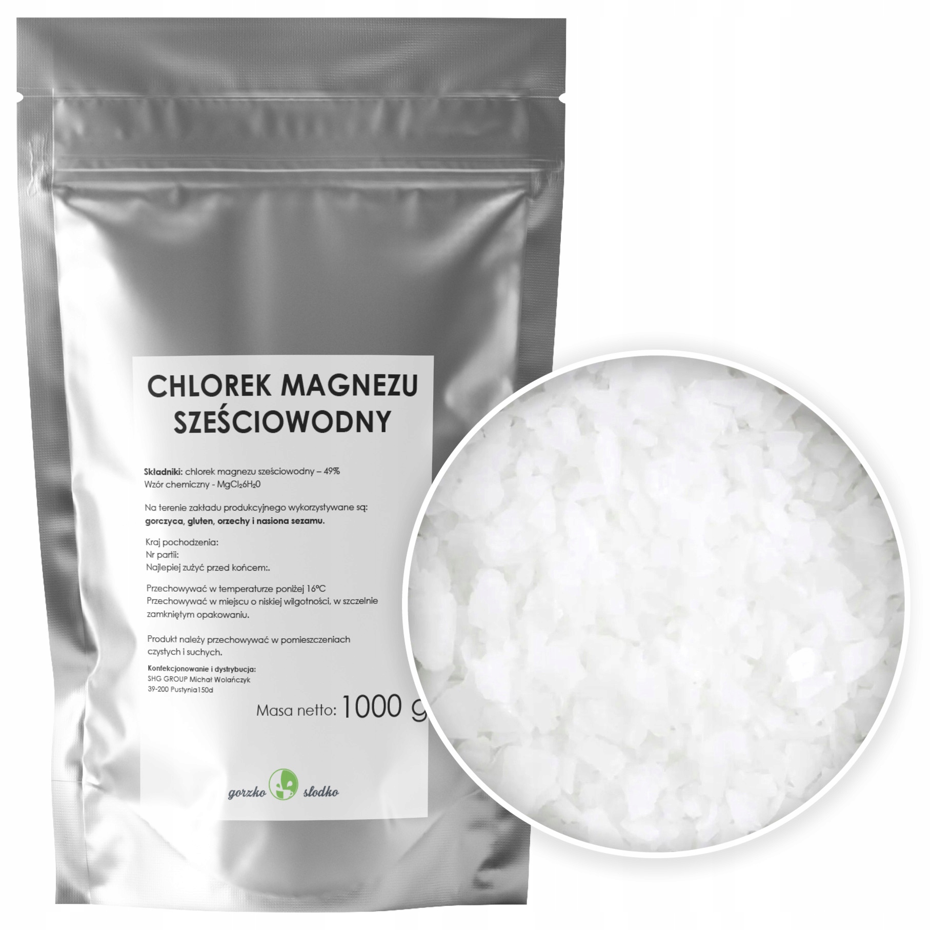 CHLOREK MAGNEZU PŁATKI chlorek magnezu 1kg (5905137108764) • Cena ...