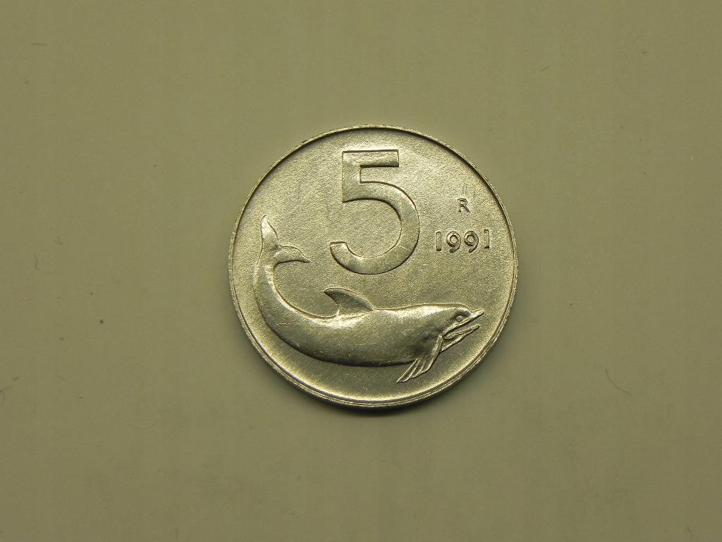45249/ 5 LIRE 1991 WŁOCHY • Cena, Opinie • Włochy 17695960406 • Allegro