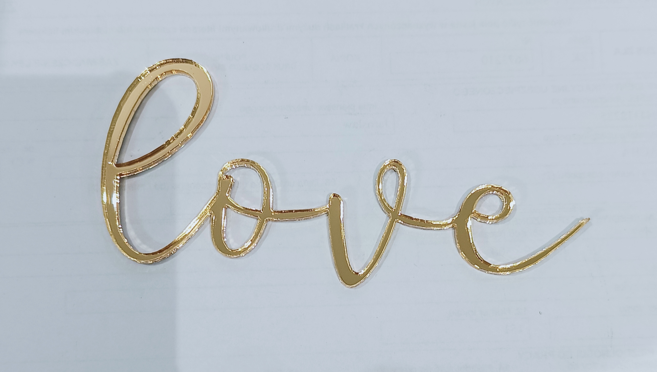 Topper na bok tortu, LOVE , Ślub, Rocznica , napis plexi lustrzana • Cena, Opinie • Toppery ...