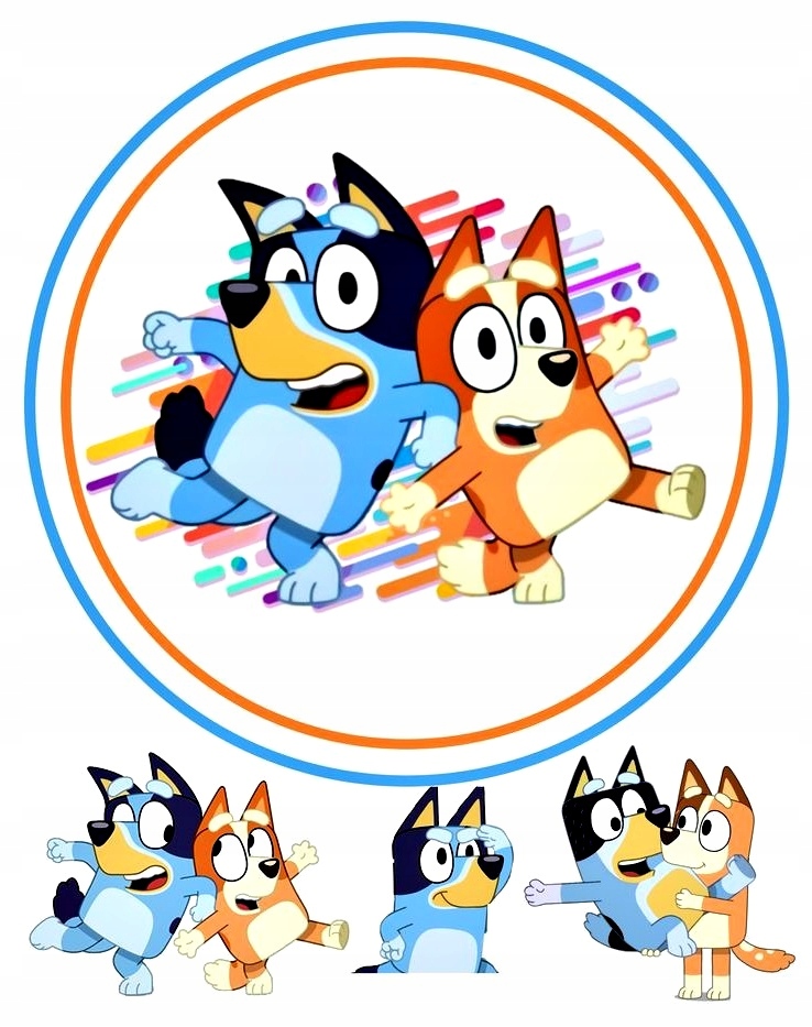 OPŁATEK NA TORT BLUEY POSTACIE DO WYCIĘCIA • Cena, Opinie • Dekoracje ...