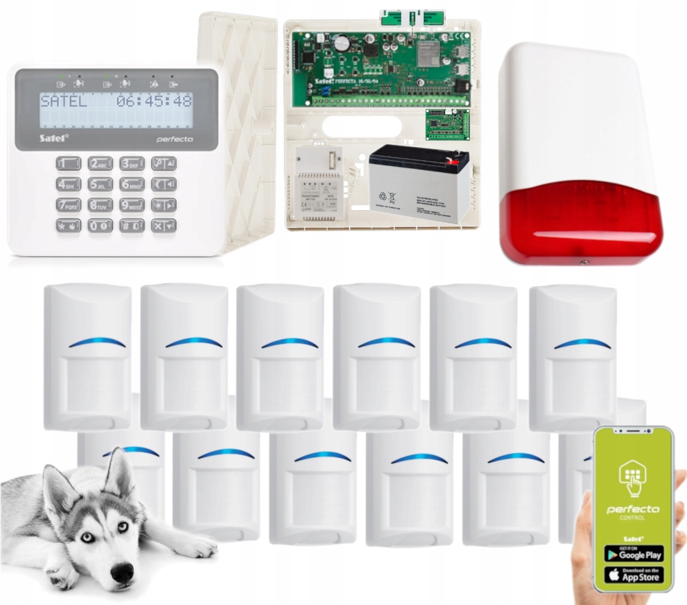 ALARM SATEL PERFECTA 12 CZUJNIK RUCHU PIR PET GSM LTE SYRENA OCHRONA ...