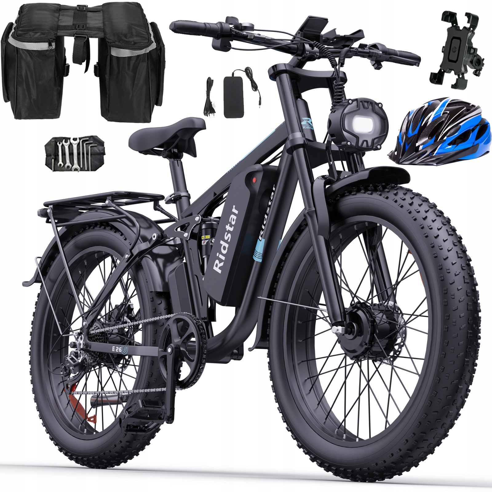 Ridstar E26 Pro E-pojazdy 2000W 23Ah 48KM/H 100KM Dwusilnikowy hamulec ...