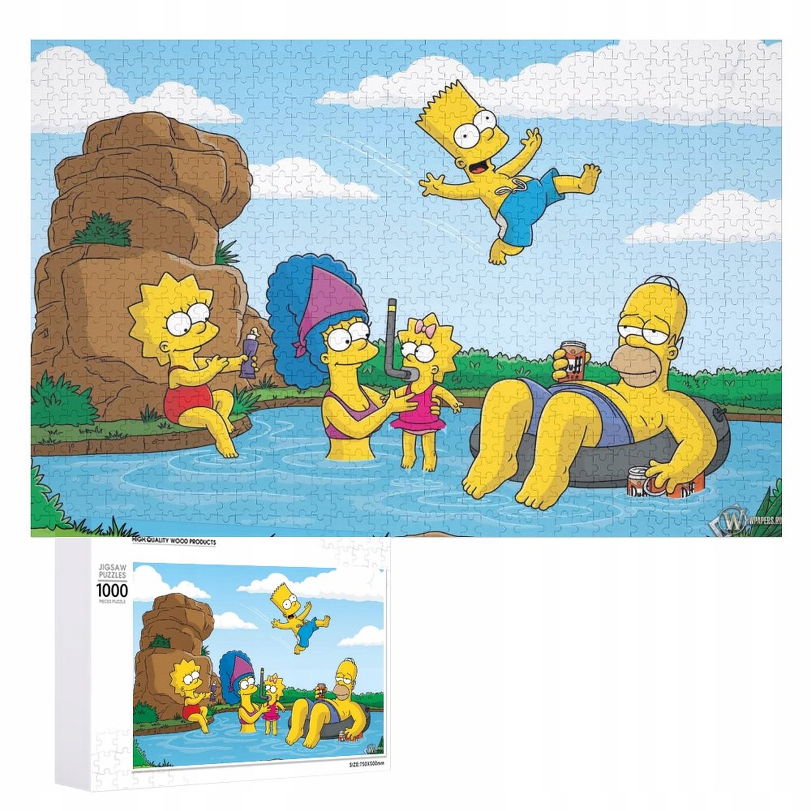 Cartoon The Simpsons Puzzle Impossible 1000 13350290506 - Allegro.pl