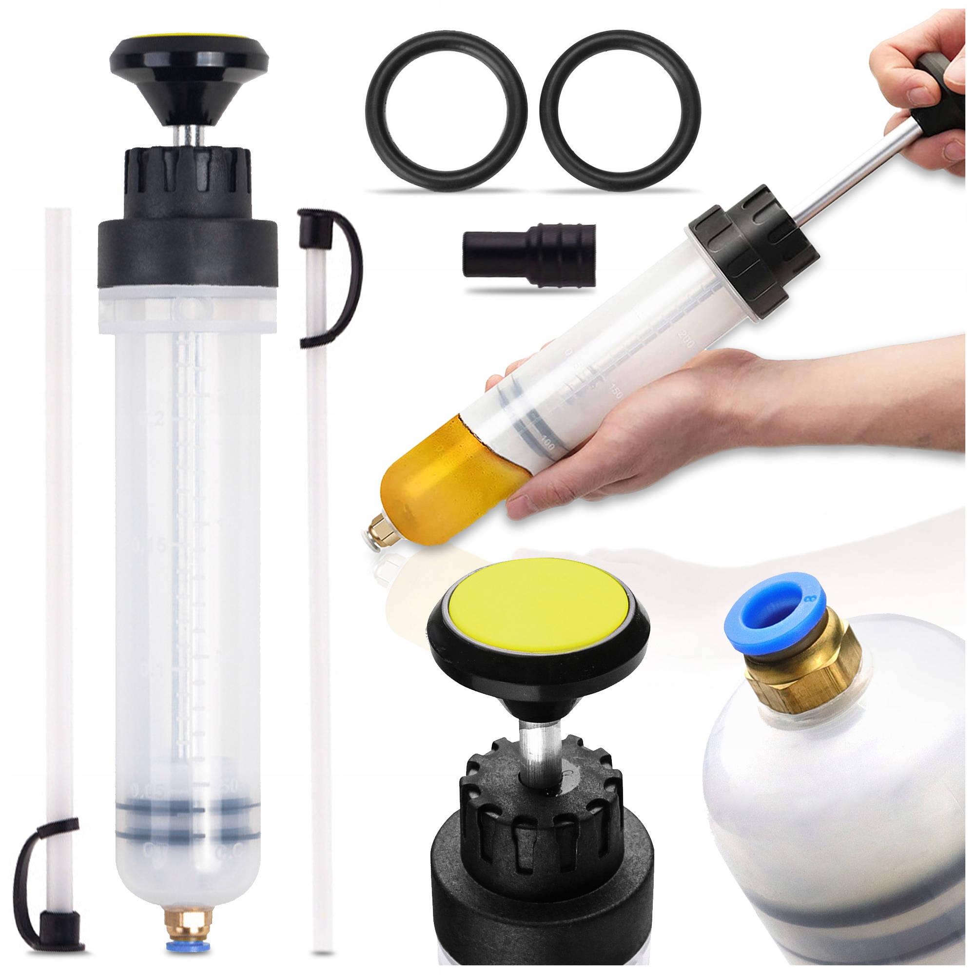 STRZYKAWKA POMPKA ODSYSARKA OLEJU PŁYN HAMULCOWY PALIWO WODY PRZEWODY ...