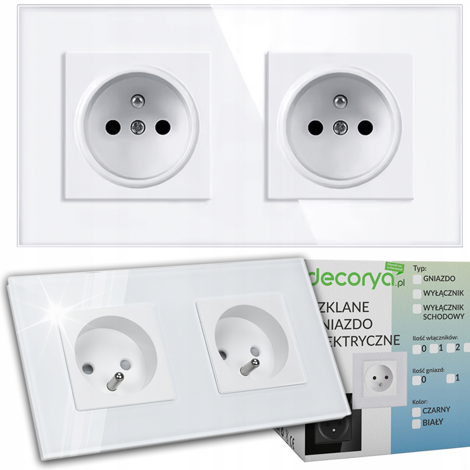 Gniazdo Elektryczne ścienne Decorya biały (5904194689230) • Cena ...