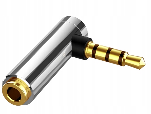 Adapter kątowy mini jack 3,5mm audio aux srebrny - Sklep, Opinie, Cena ...