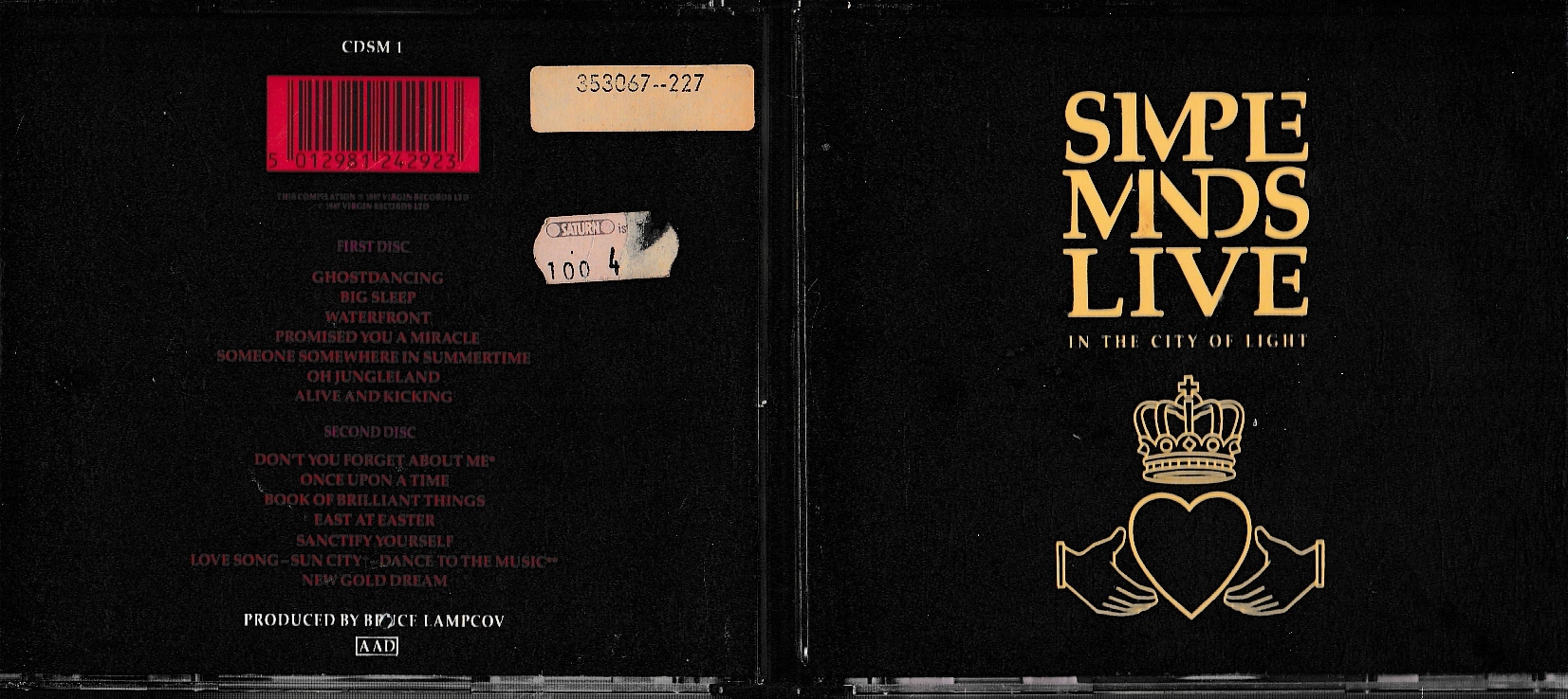 Płyta CD Simple Minds Live - In The City Of Light 1987 I Wydanie Fat ...