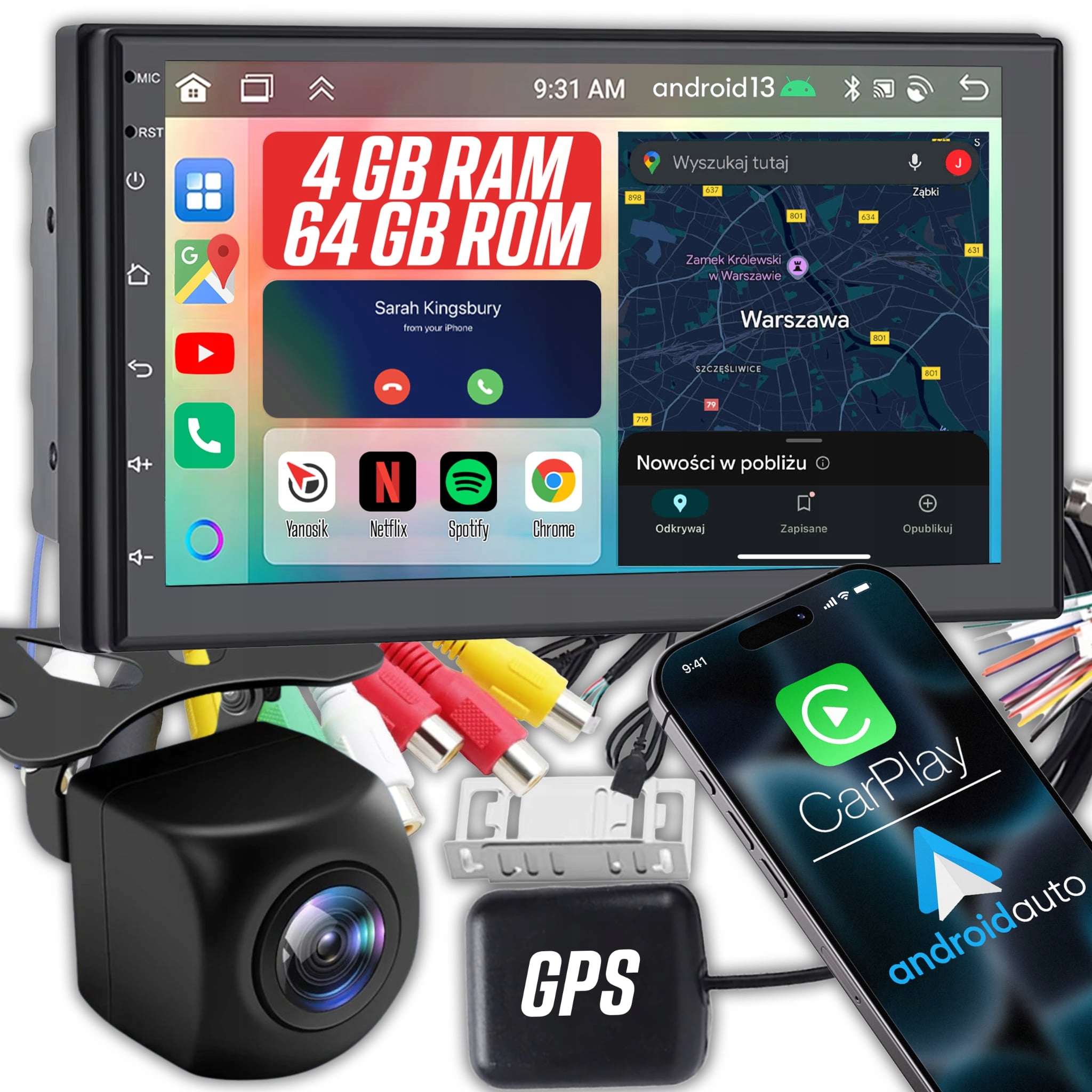 Radio Samochodowe Android 13 2 DIN CarPlay Android Auto 4GB RAM RDS DSP 7" - Sklep, Opinie, Cena ...