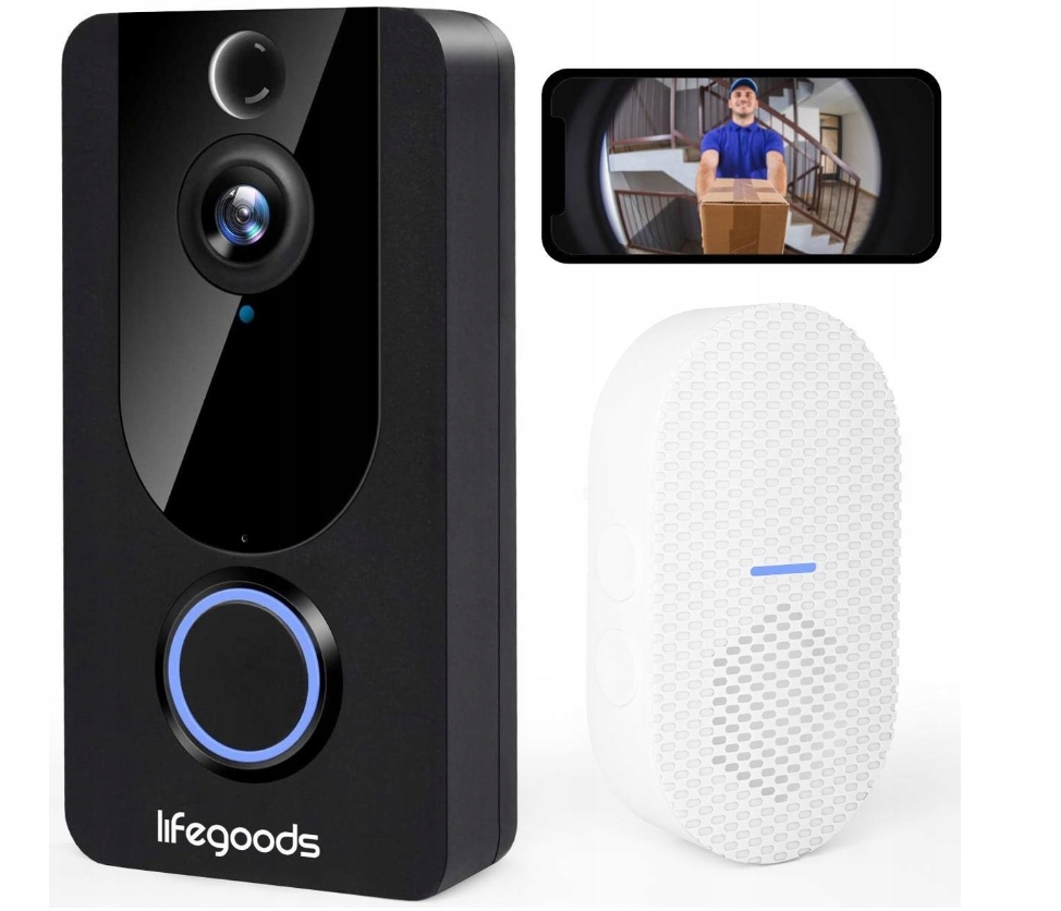 DOMOFON Z KAMERĄ FULL HD WIFI BATERIE + GRATIS (VIDEO Domofon WiFi ...