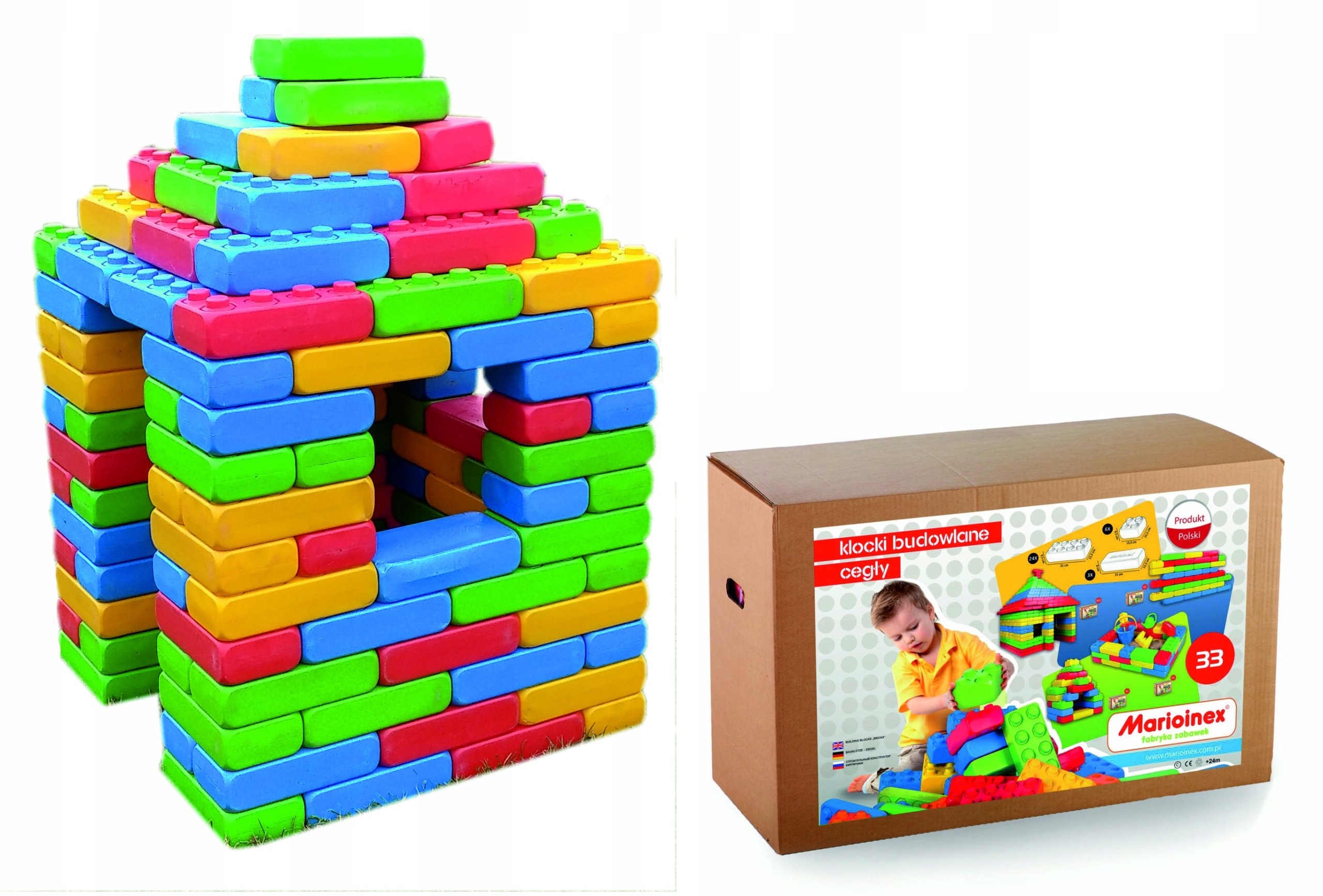 MEGA VELKÉ POLSKÉ STAVEBNICE STAVEBNÍ CIHLY 33 DÍLKŮ za 3752 Kč - Allegro