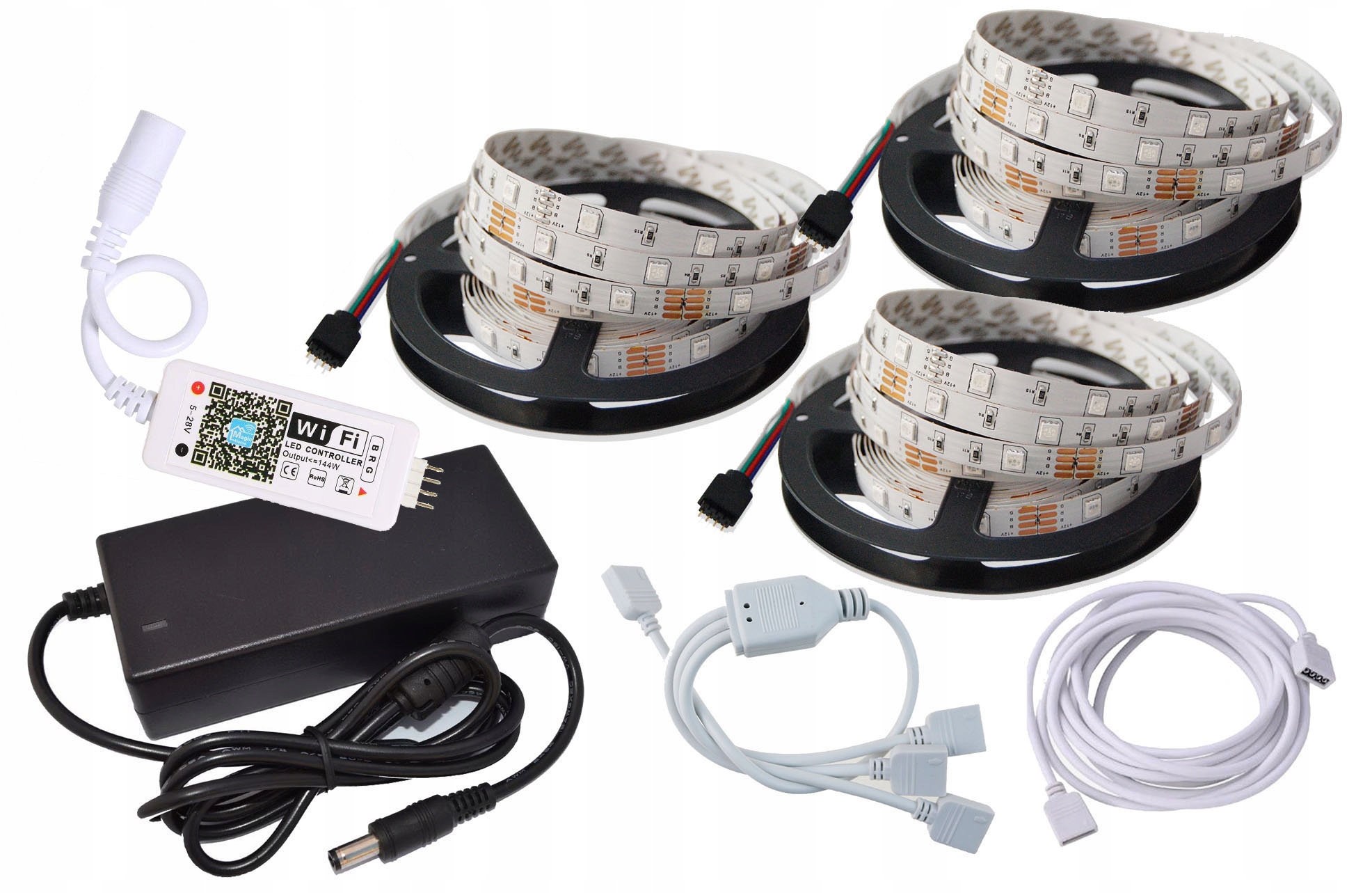 ZESTAW Taśma Listwa LED RGB 15m + WiFi IOS ANDROID (5904261905614 ... ZESTAW Taśma Listwa LED RGB 15m + WiFi IOS ANDROID (5904261905614 ...
