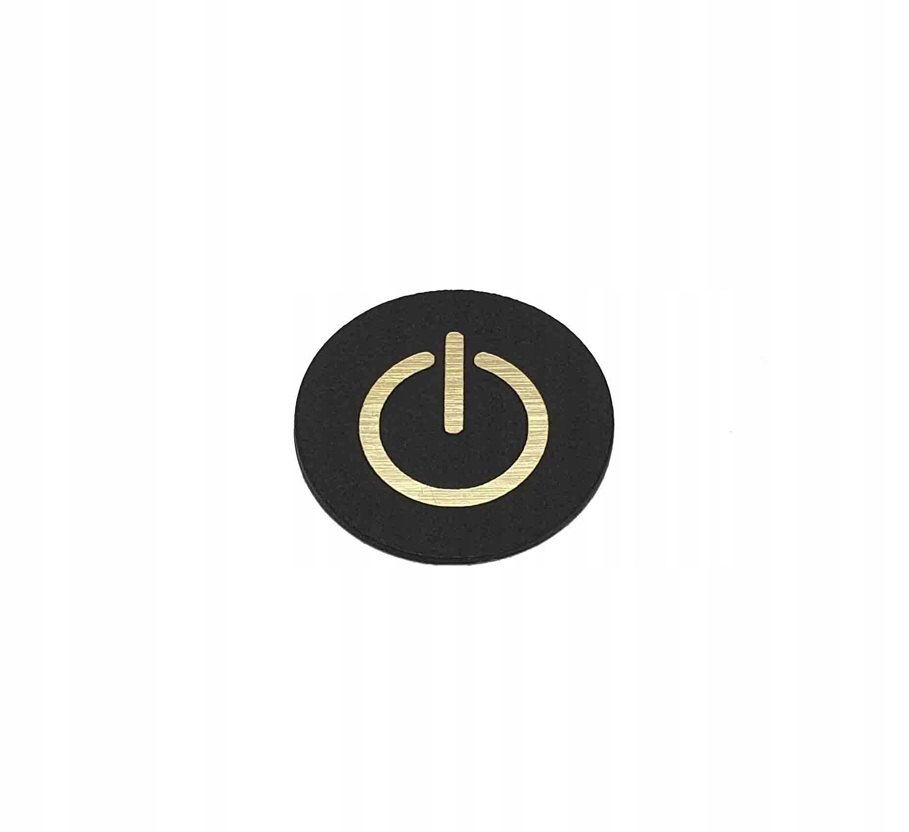 Nálepka / Emblém Tlačítko POWER zlaté 20mm, • Ceny, Recenze - Allegro