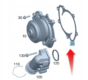 USZCZELKA POMPY WODY MERCEDES M642 A6422010680 za 45 zł z Poznań ...