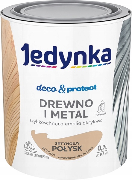 Farba akrylowa do drewna, do mebli Jedynka 0,7 l beżowy półpołysk ...