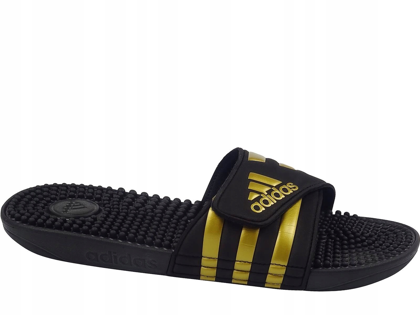 ADIDAS ADISSAGE EG6517 KLAPKI BASENOWE MASAŻOWE NA RZEP CZARNE MĘSKIE ...