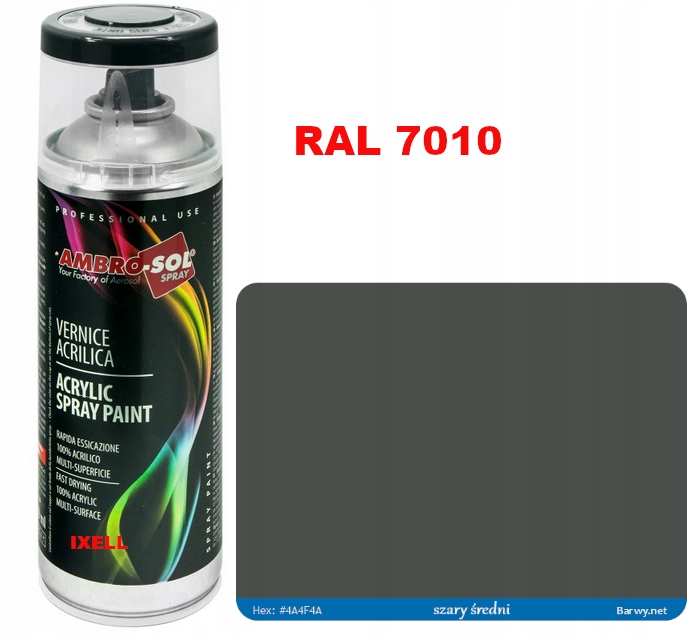 RAL 7010 szary POŁYSK SPRAY 400ml profesjonal-line HQ AMBROSOL 1233 ...