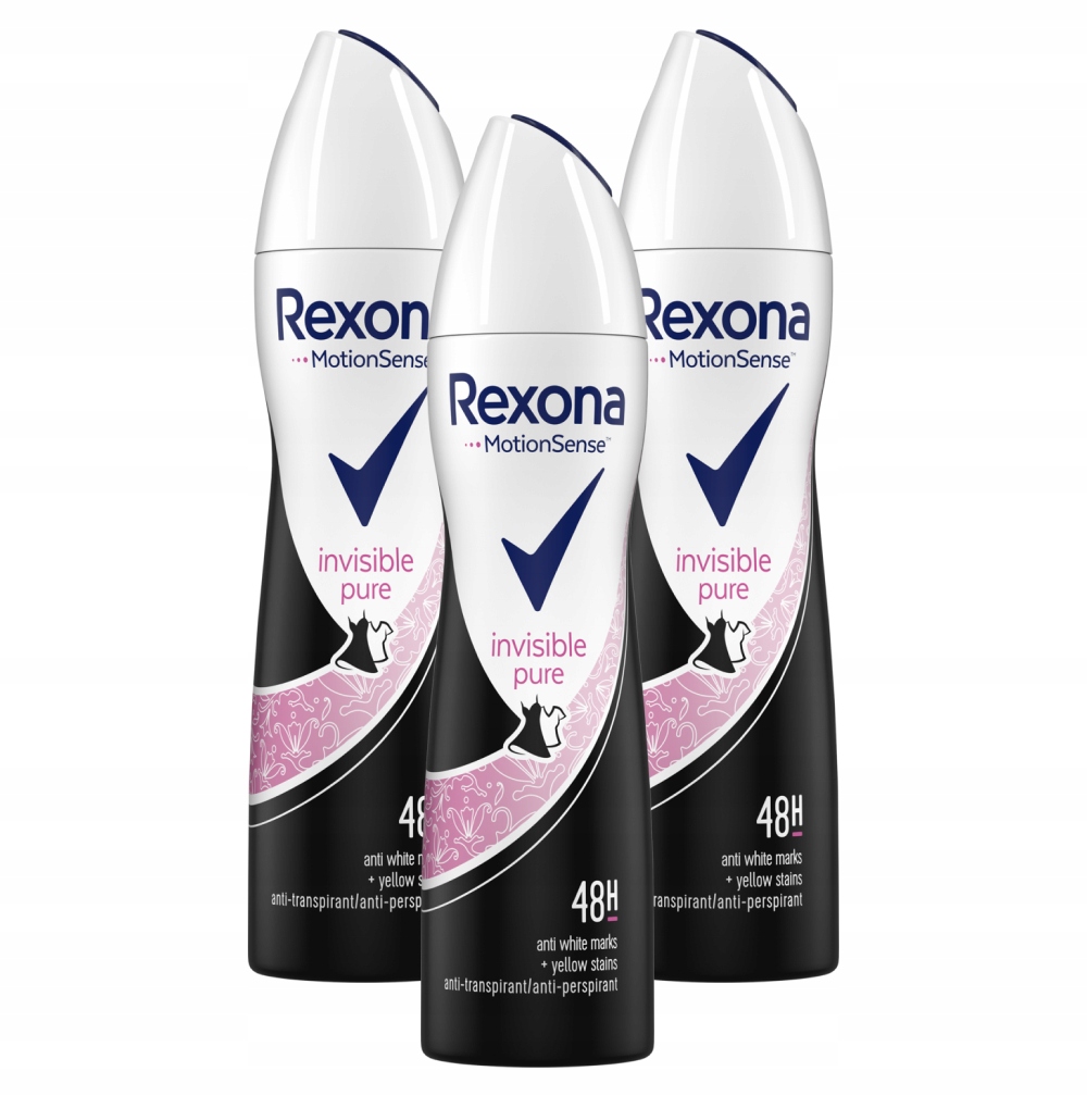 ZESTAW 3X REXONA INVISIBLE PURE ANTYPERSPIRANT W AEROZOLU DLA KOBIET ...