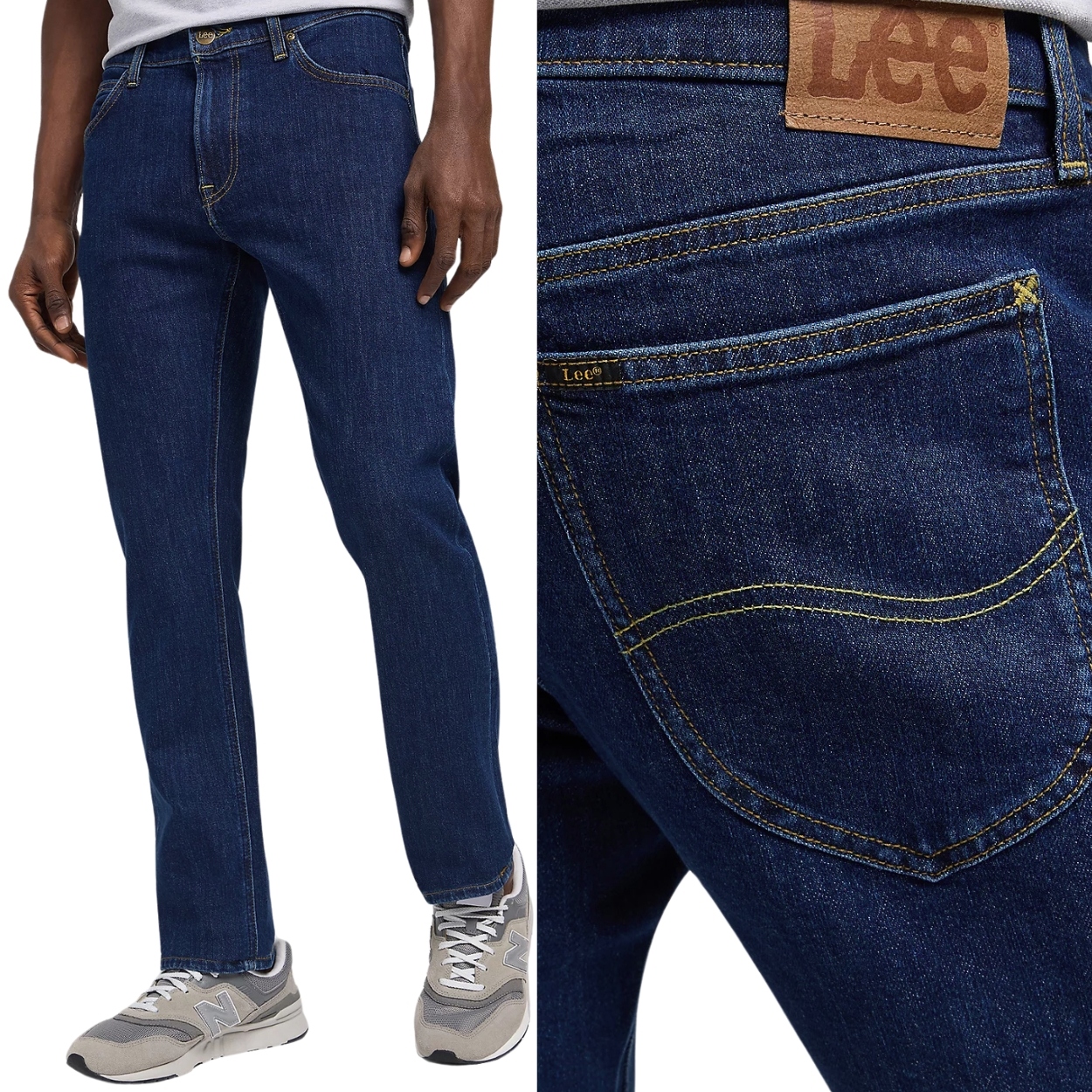 Lee DAREN Deep Dark Stone proste ciemne męskie spodnie jeansowe W34 L32 ...