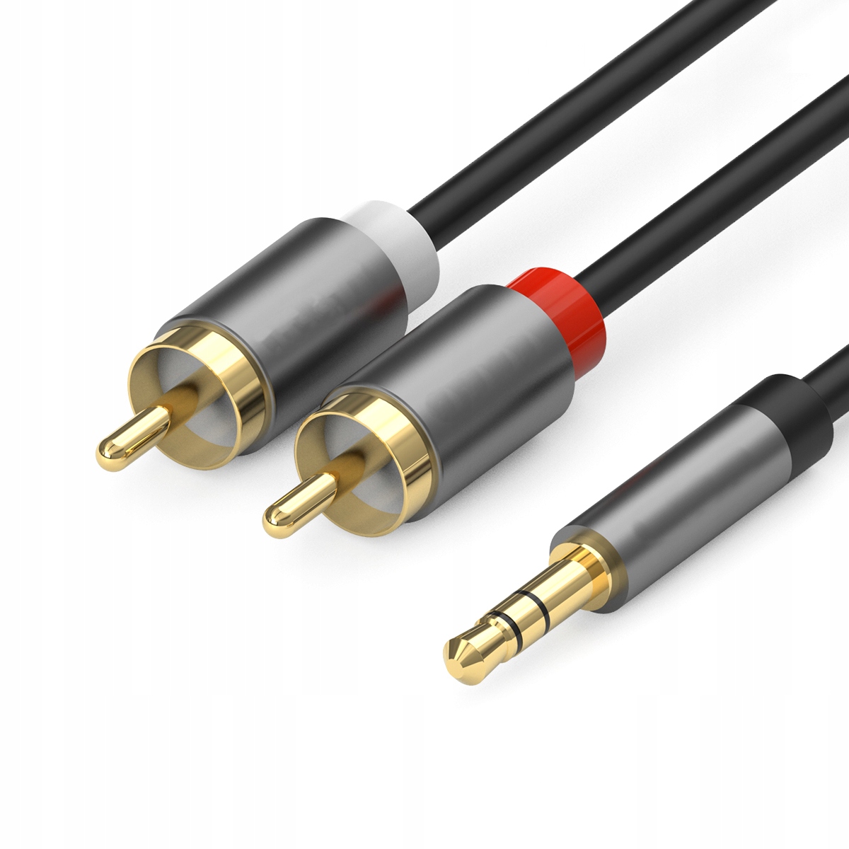 PRZEWÓD AUDIO 3,5MM MINI JACK- 2x Cinch RCA 2m - Sklep, Opinie, Cena w Allegro