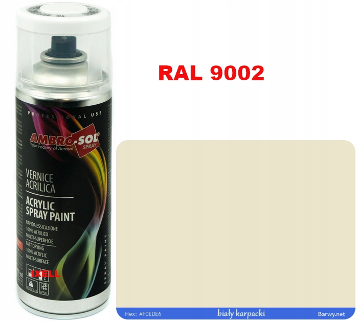 LAKIER SPRAY biały RAL 9002 POŁYSK AMBROSOL 1233 5030335821167 za 19 ...
