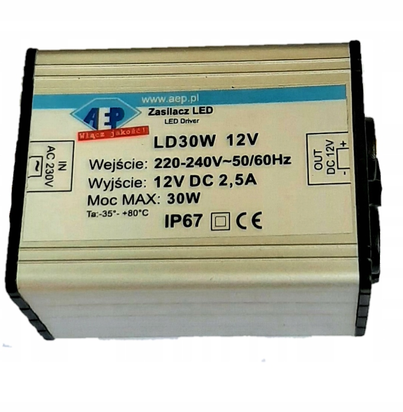 Transformator zasilacz LED 12V 30W IP67 - Sklep, Opinie, Cena w Allegro