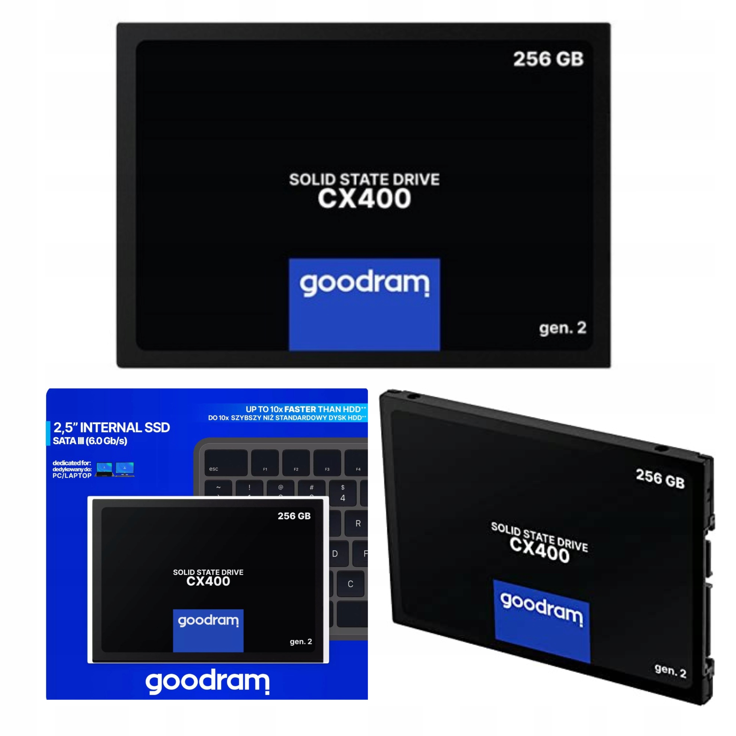 Dysk SSD GOODRAM CX400 Gen. 2 256GB SATA III 2,5 RETAIL - Sklep, Opinie, Cena w Allegro