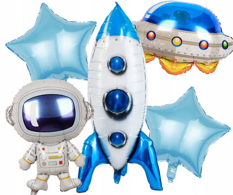 Léggömbök ŰRHAJÓS UFO RAKÉTA születésnap x5 - Allegro