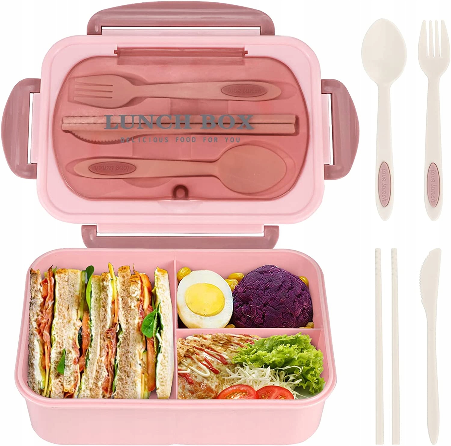 DUŻA LUNCHBOX Z PRZEGRÓDKAMI POJEMNIK ŚNIADANIÓWKA (FY246DH) • Cena ...