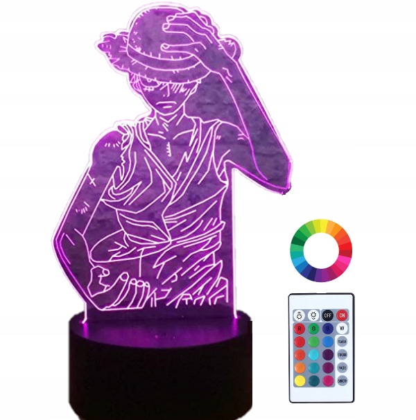Lampka Nocna Led 3D 7 Monkey D. Luffy One Piece - Plexido | Sklep EMPIK.COM