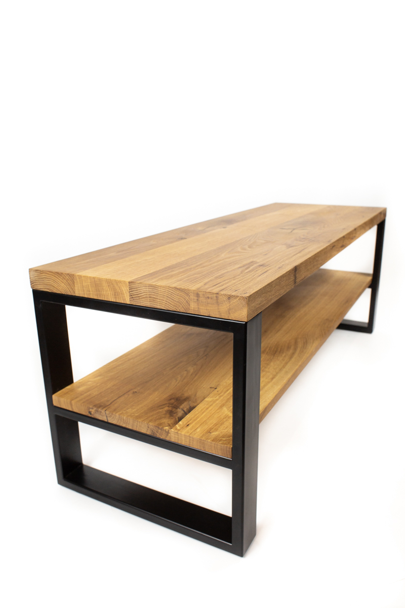 Stolik/szafka drewno RTV LOFT dąb 100*40*44 cm • Cena, Opinie • Szafki ...