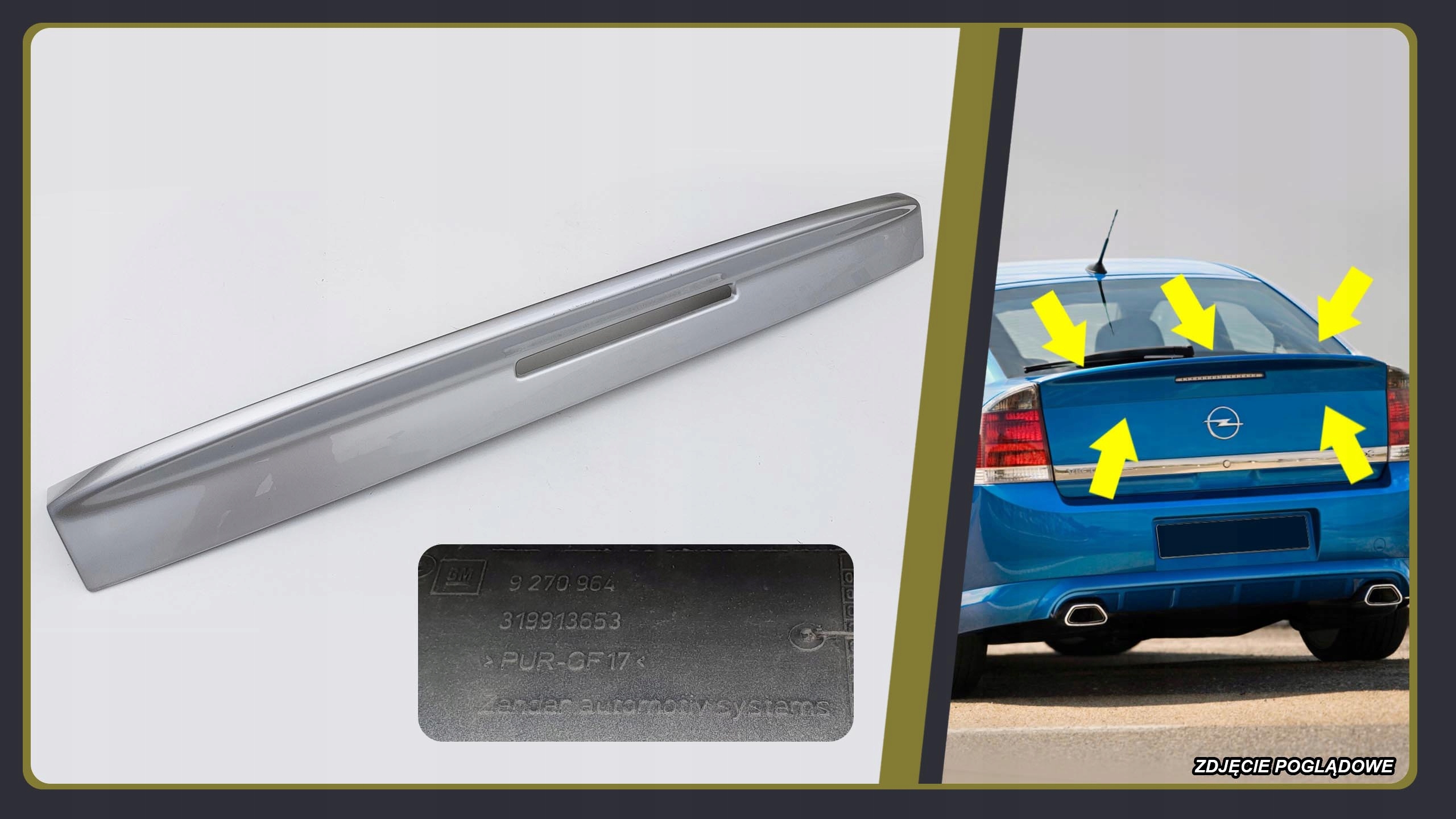 Opel Vectra C spoiler blenda ducktail dokładka klapy OPC oryginał GM za ...