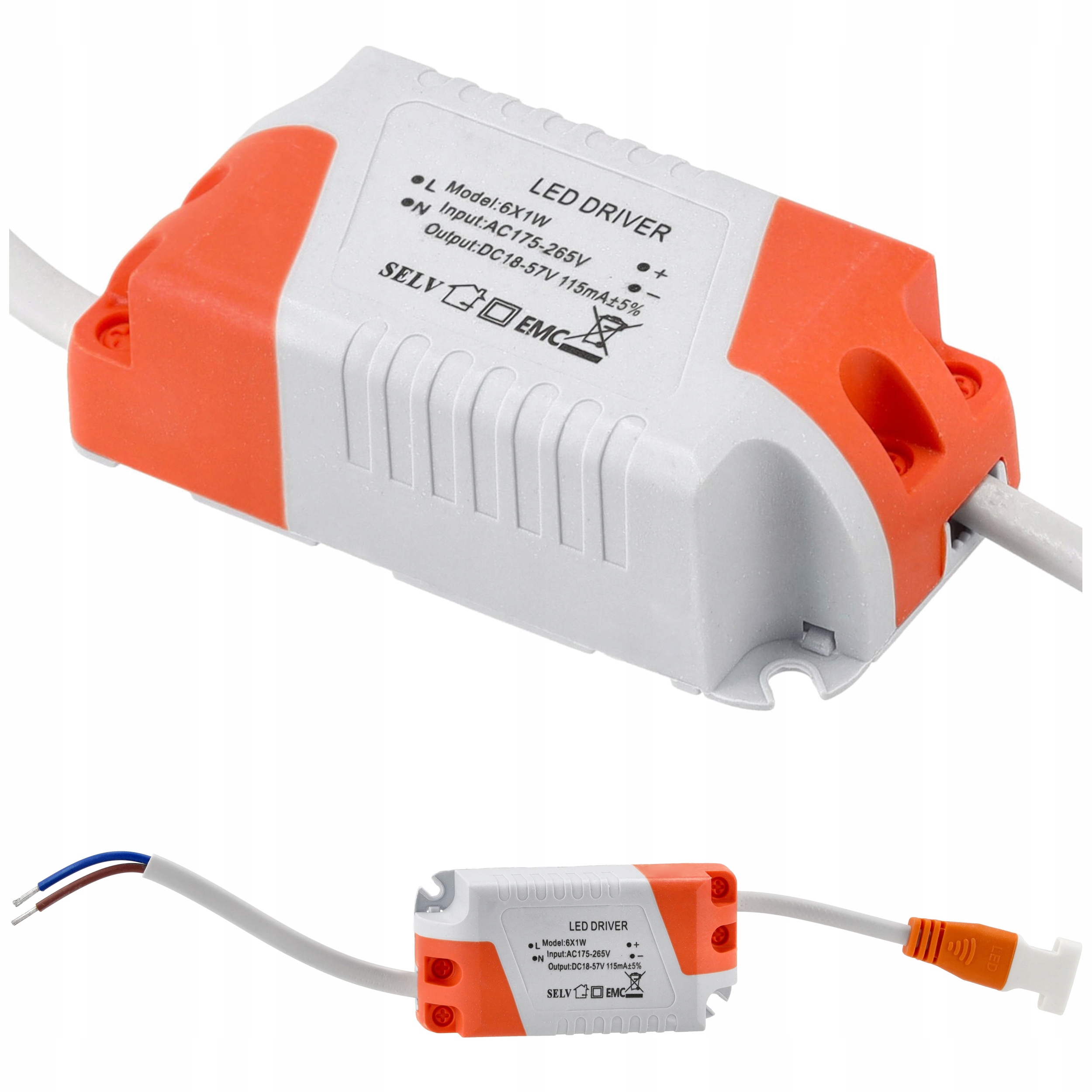 ZASILACZ TRANSFORMATOR DO LED DO Paneli 6W AC175-265V DC18-57V 115mA ...