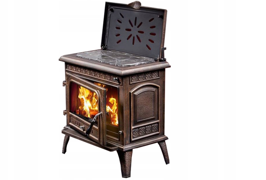 Piec Leon z PŁYTĄ GRZEWCZĄ ,PŁASZCZ WODNY BRĄZ • Cena, Opinie • Piece ...