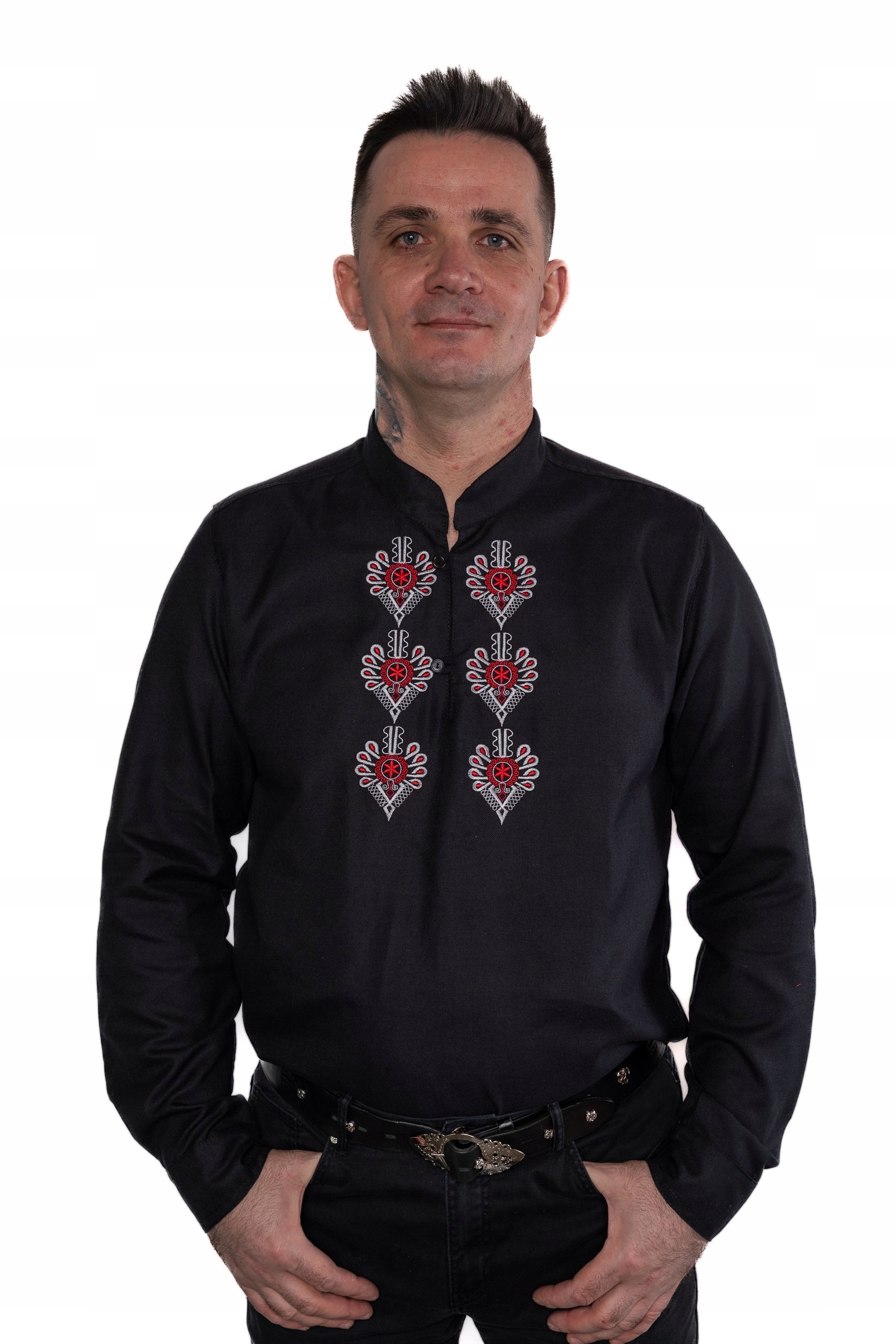 Koszula góralska haftowana lniana folkowa 13652250250 - Allegro.pl