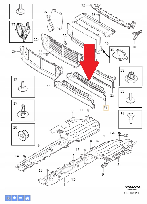 Volvo OE 31353797 żaluzja wlot roleta kierownica - porównaj ceny ...