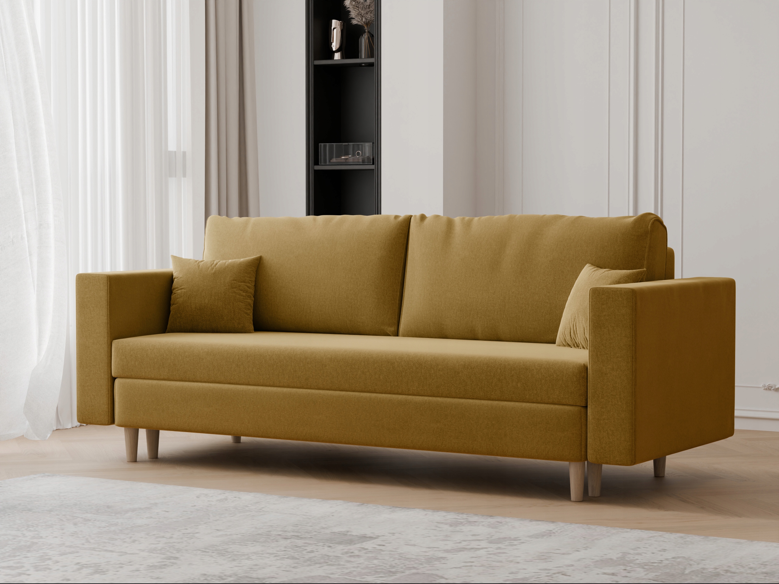 Sofa Rozkładana HAWANA Welur Sofa z Pojemnikiem na Pościel Różne Kolory ...