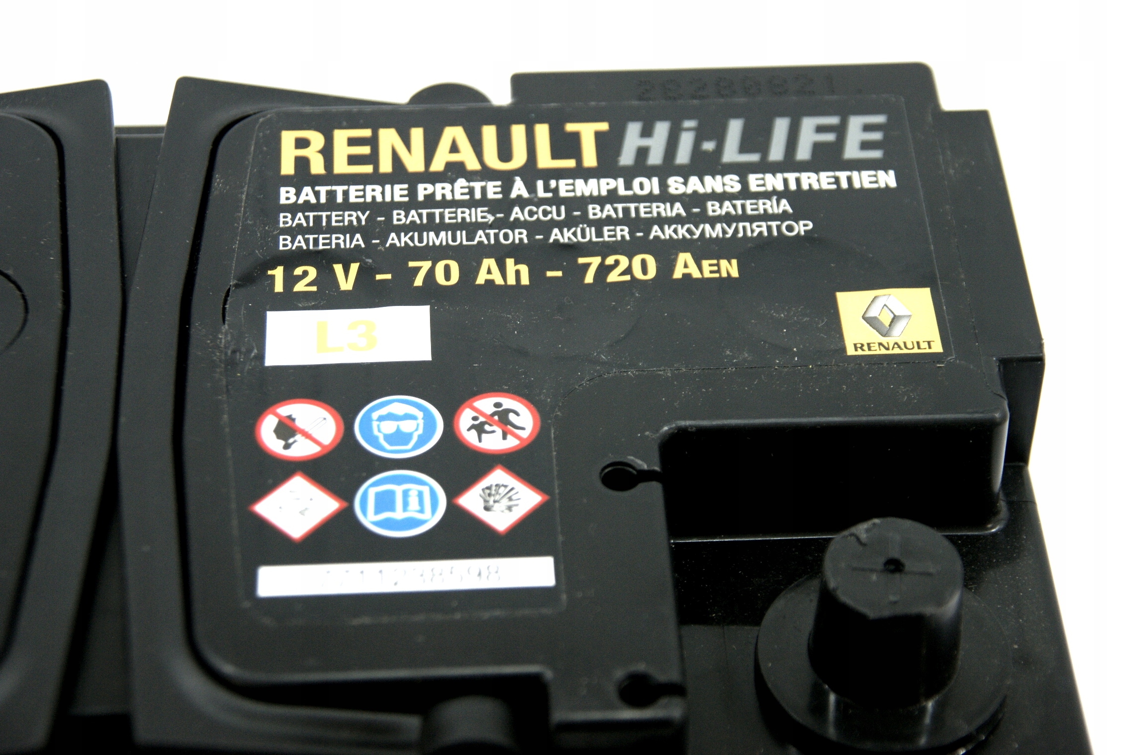 7711238598 7711238598 - Батарея 12V 70AH 720A L3 оригинал RENAULT ...
