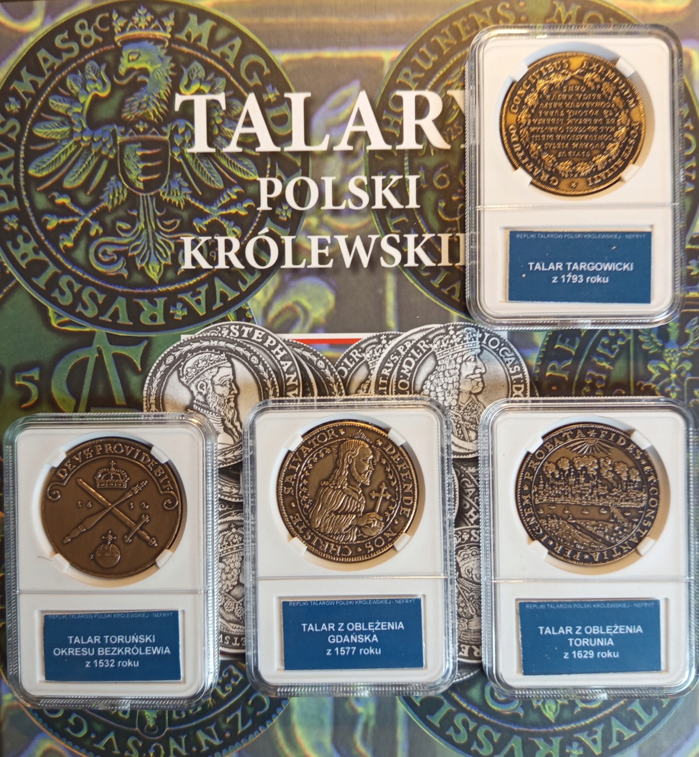 TALARY POLSKI KRÓLEWSKIEJ - 4 REPLIKI, NEFRYT J.PARCHIMOWICZ • Cena ...