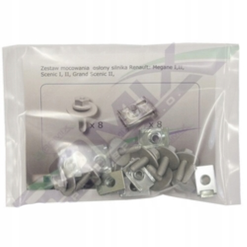 ROMIX ZESTAW SPINEK - MOCOWANIE OSŁONY SILNIKA RENAULT MEGANE, SCENIC ...