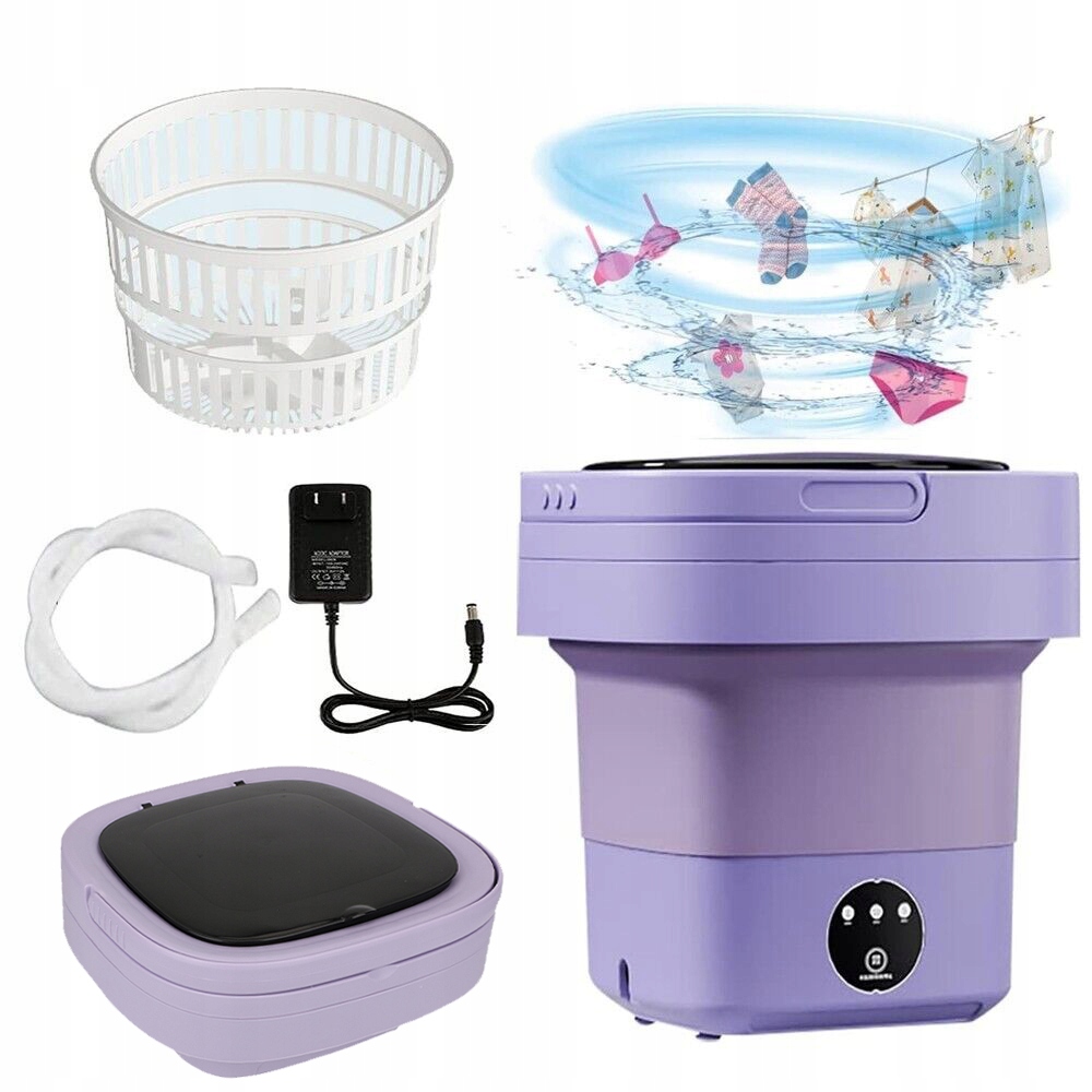 SKŁADANA MINI PRALKA PRZENOŚNA AUTOMATYCZNA PODRÓŻNA TURYSTYCZNA ...