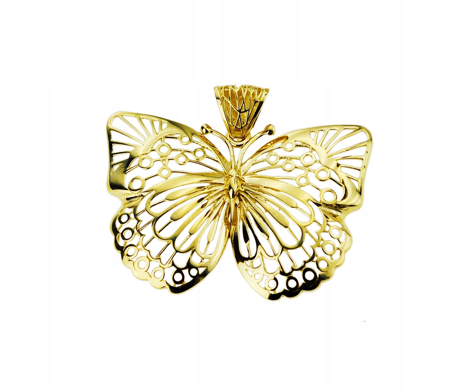 motylek złoty pr.585 ażurowy duży 13556528240 - Allegro.pl
