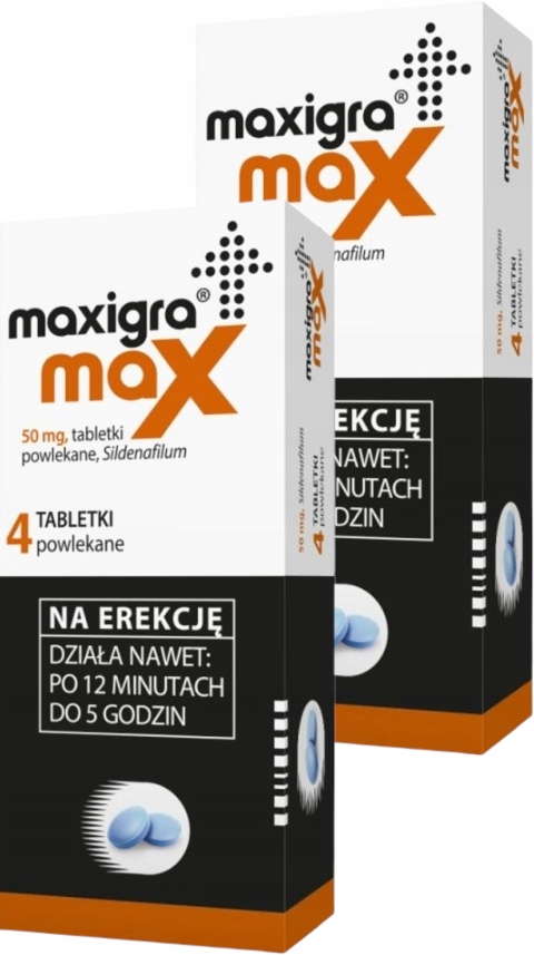 MAXIGRA Max 50 mg 4 tabletki powlekane (5909991030926) • Cena, Opinie ...
