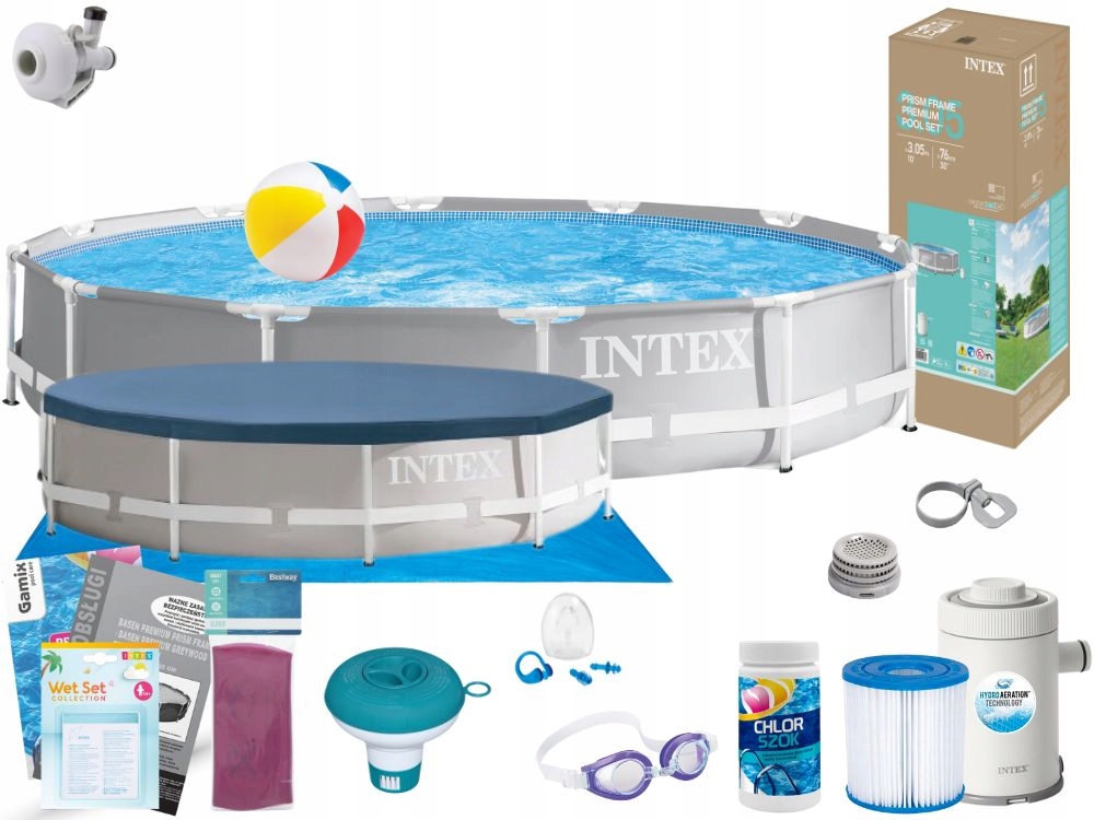 Basen Ogrodowy Stelażowy z Pompą 305x76 Intex 26702 16w1 MAX MODEL 2025 ...