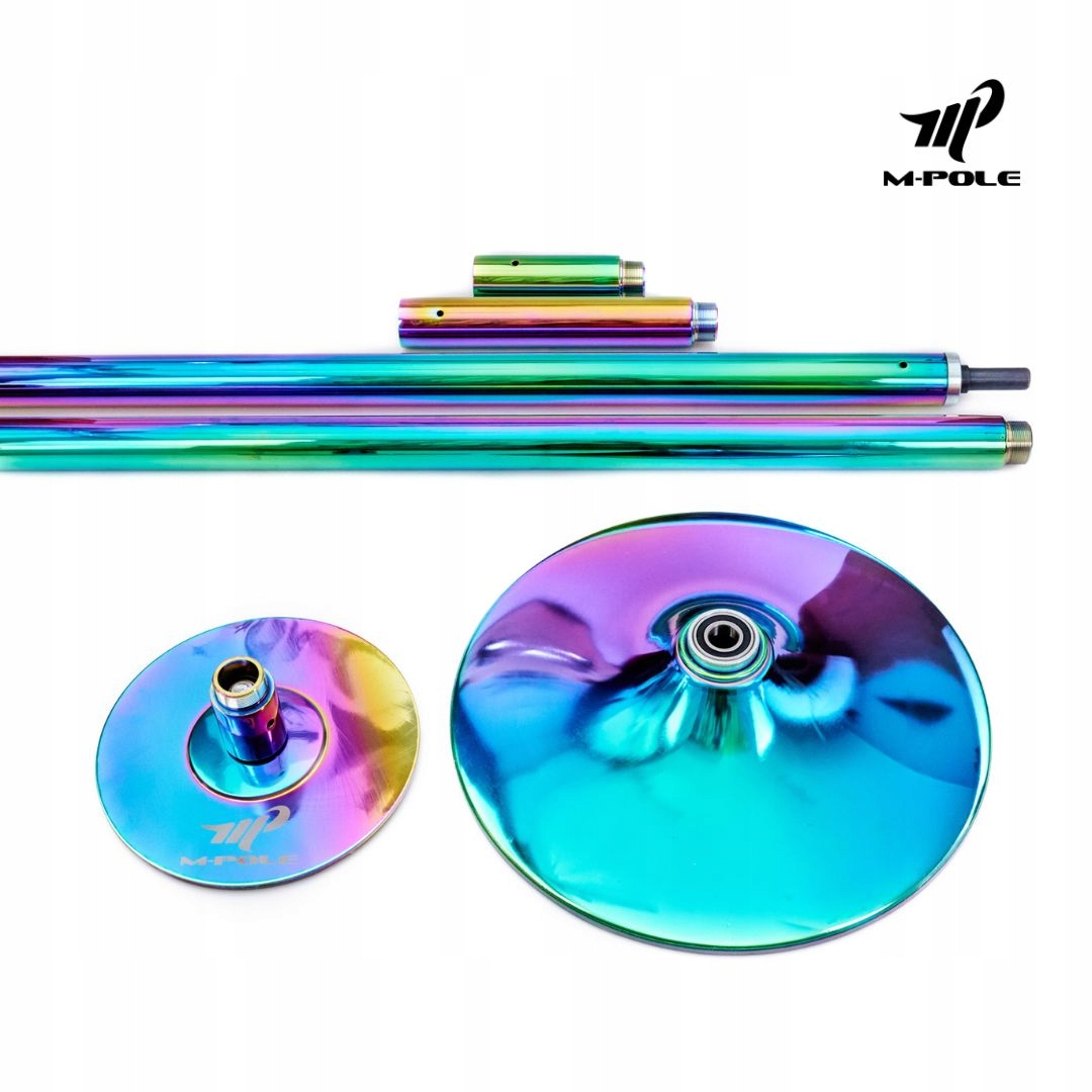 Rura pole dance składana obrotowo statyczna CERTYFIKOWANA tęczowa M ...